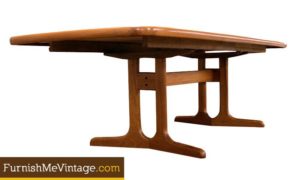 Large Danish Teak Rounded Rectangle Dining Table