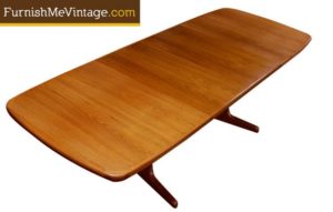 Large Danish Teak Rounded Rectangle Dining Table