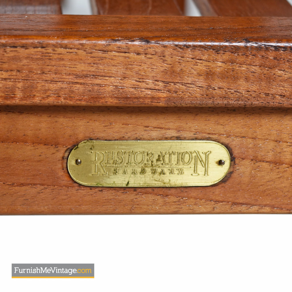 Restoration Hardware Solid Teak Outdoor Dining Table & (4) Chair Set