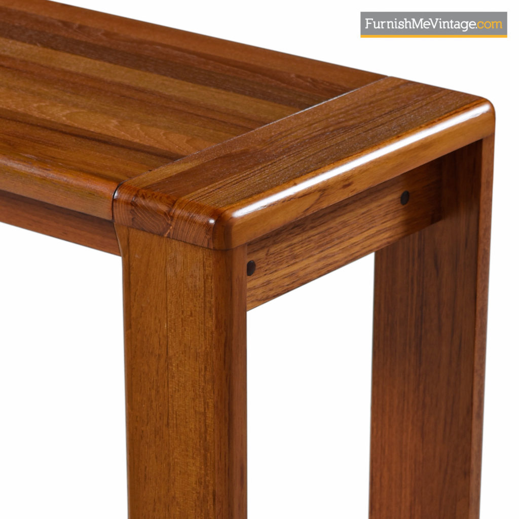 Solid Teak Console Table - Scandinavian Modern Circa 1970s