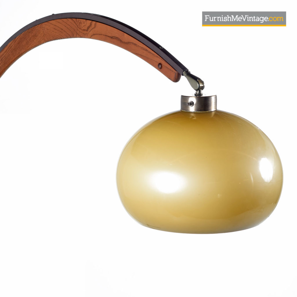 Nova Lighting Mid-Century Modern Oak Arc Lamp - Furnish Me Vintage