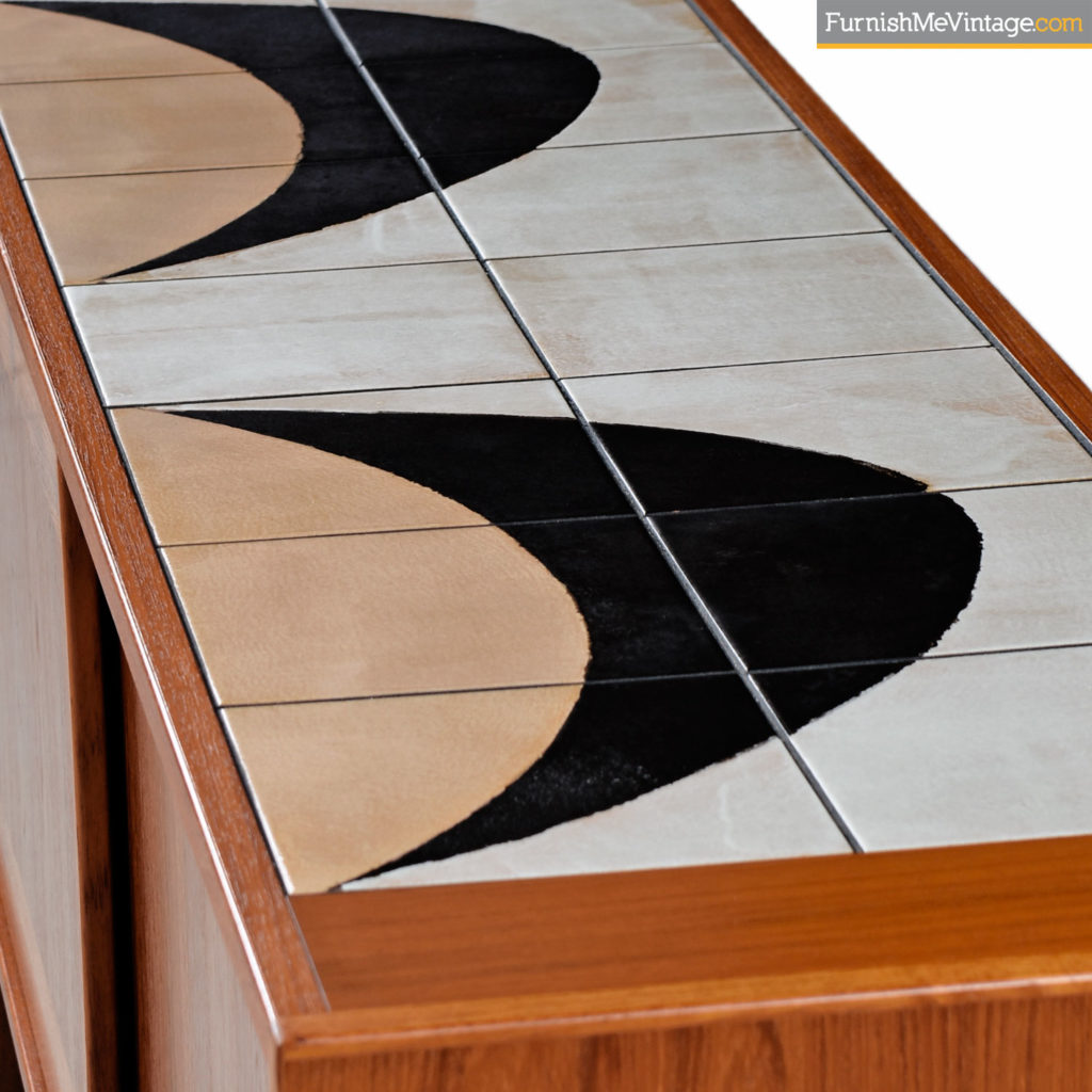 Gangso Mobler Artist Signed Tile Top Danish Teak Credenza - Furnish Me ...