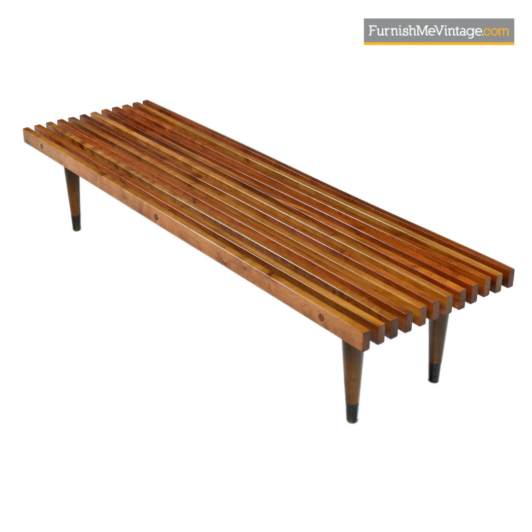 Mid-Century Modern Iconic Slat Bench Coffee Table