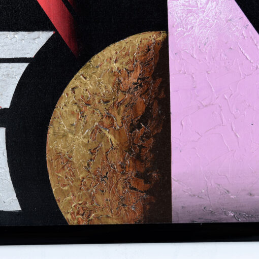 Vaporwave 1980s Black and Jewel Tone Neo-Geo Painting