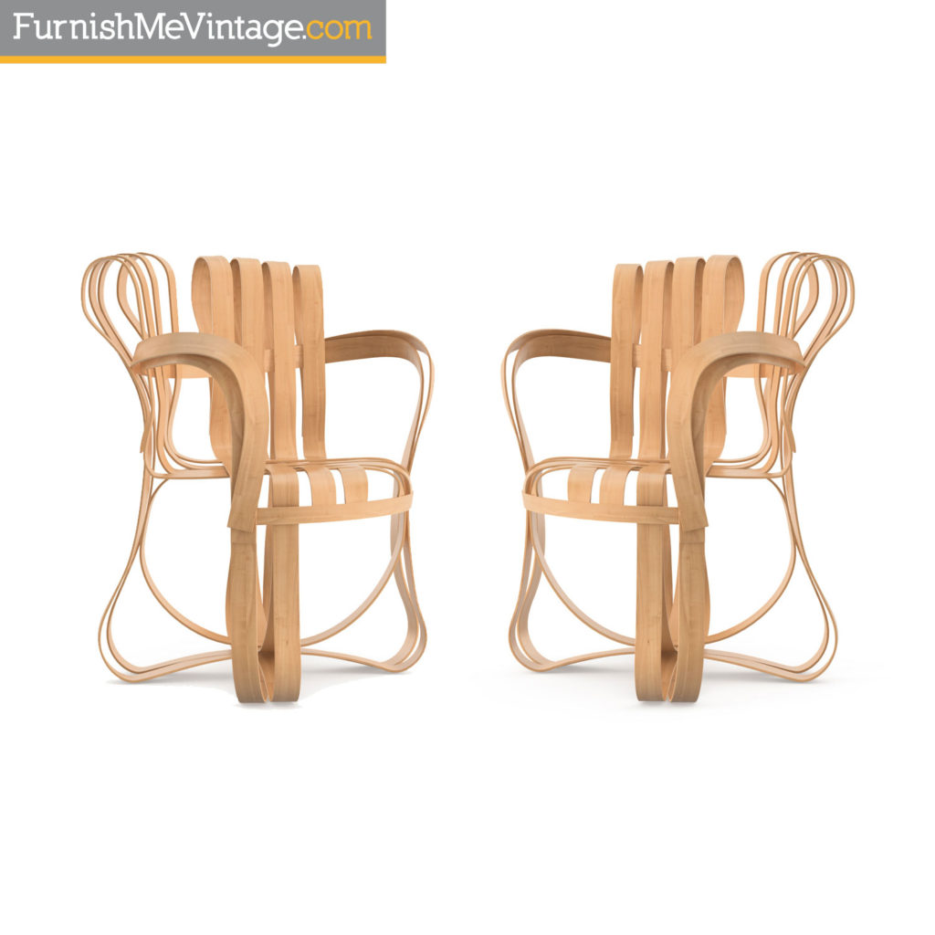 Pair of Frank Gehry for Knoll Cross Check Chairs