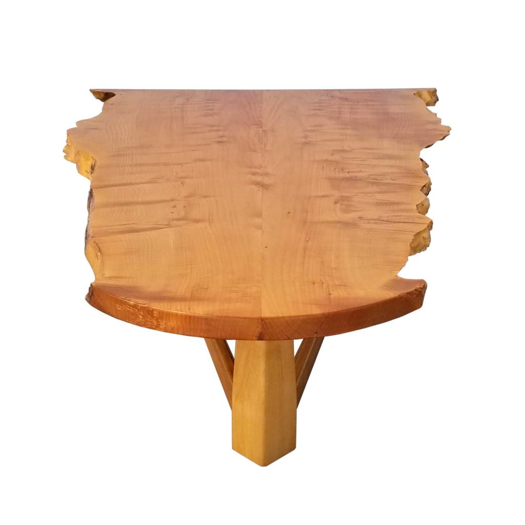 Birdseye Maple Modern Live Edge Slab Coffee Table