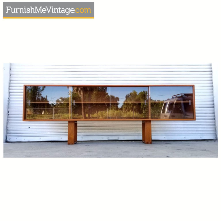 Danish Teak Credenza Hutch with Glass Doors and Finger Joints - Furnish ...