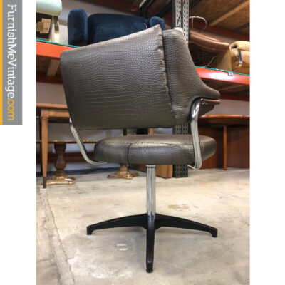 Vintage Faux Gator Skin Swivel Task Chair