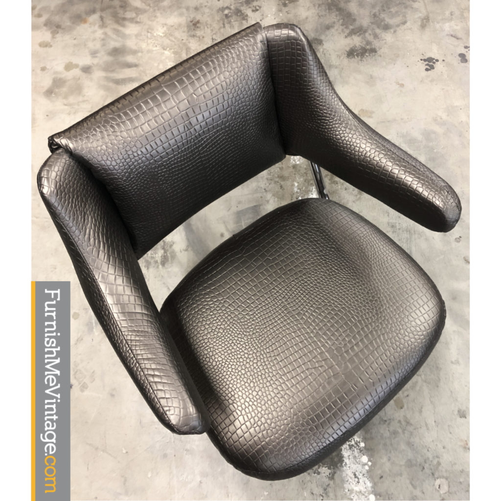 Vintage Faux Gator Skin Swivel Task Chair
